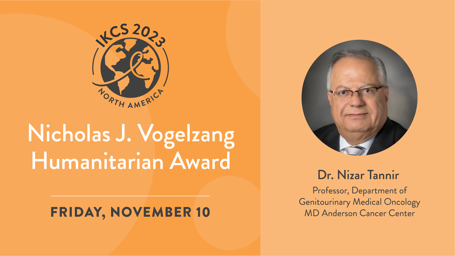 Dr. Nizar Tannir to Receive the KCA's Nicholas J. Vogelzang ...